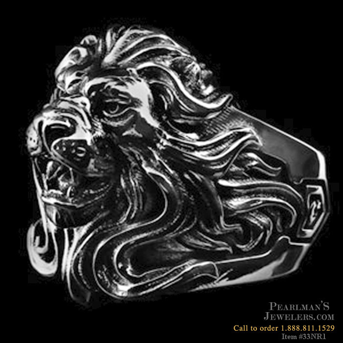 NightRider Silver Royal Blood Lion Ring